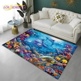 3D Dream Underwater World Fish Seabed Carpet Rug for Home Living Room ...