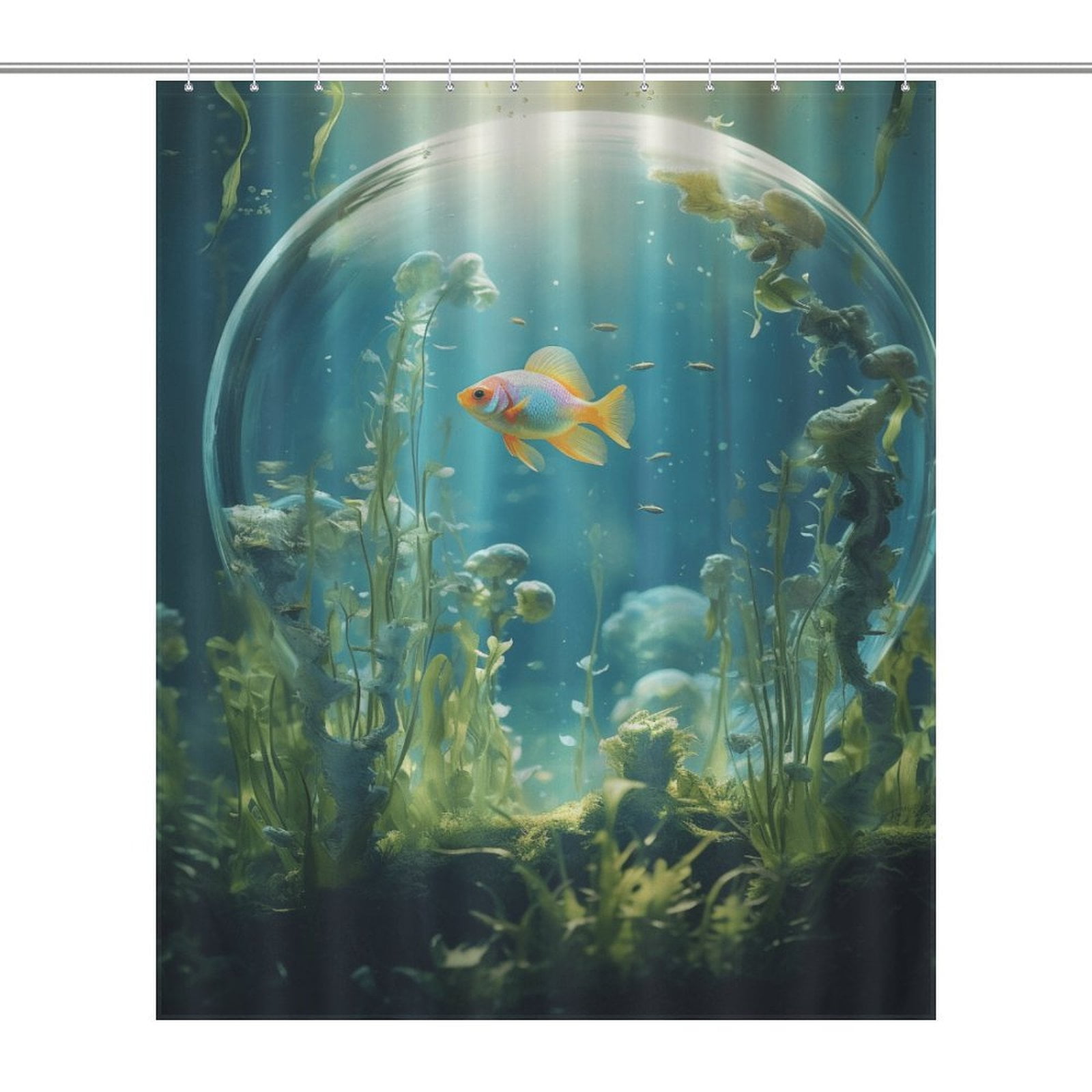 3D Dream Underwater World Fish Shower Curtain Bathtub Decor Bathroom ...