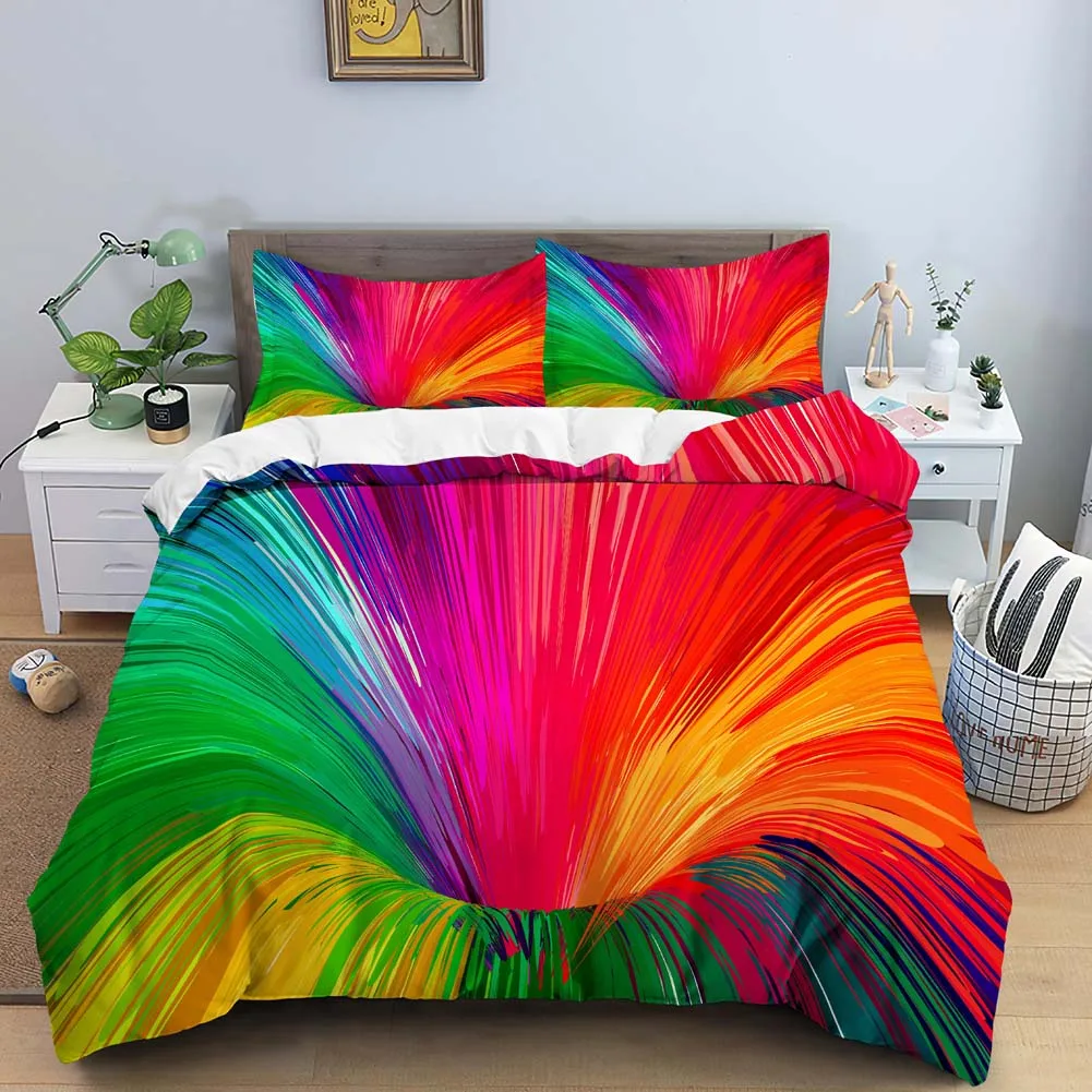 3D Duvet Cover Psychedelic Abstract Double Bedding Set/3pcs Quilt Cover ...