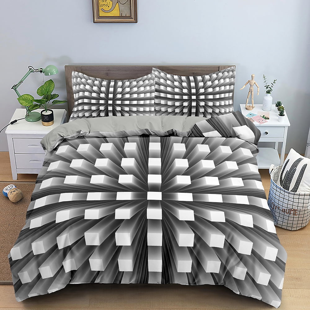 3D Duvet Cover Psychedelic Abstract Double Bedding Sets 3pcs Quilt ...