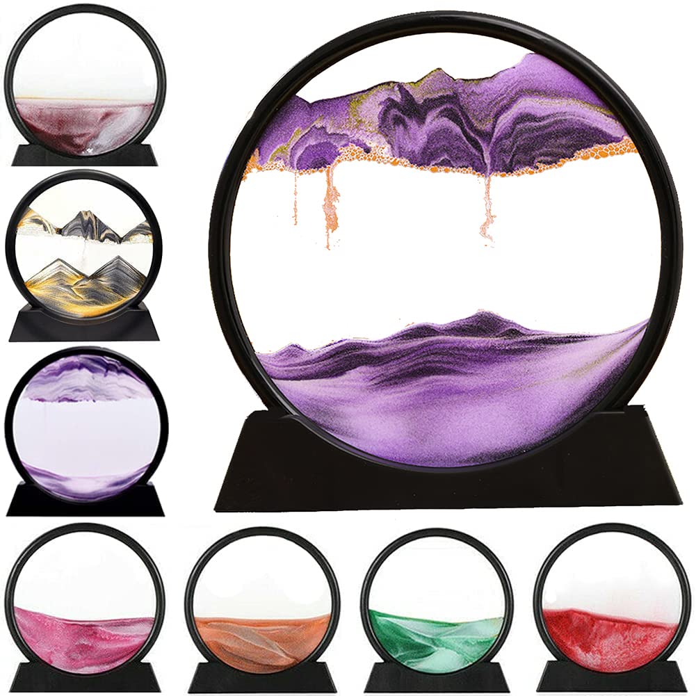 3D Dynamic Sand Art Liquid Motion,Moving Sand Art Picture Round Glass ...