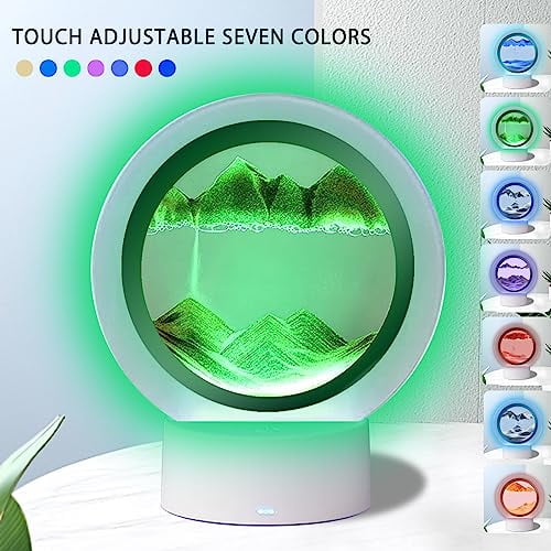 3D Dynamic Sand Art Liquid Motion, Night Light with 7 Colors and 3 ...