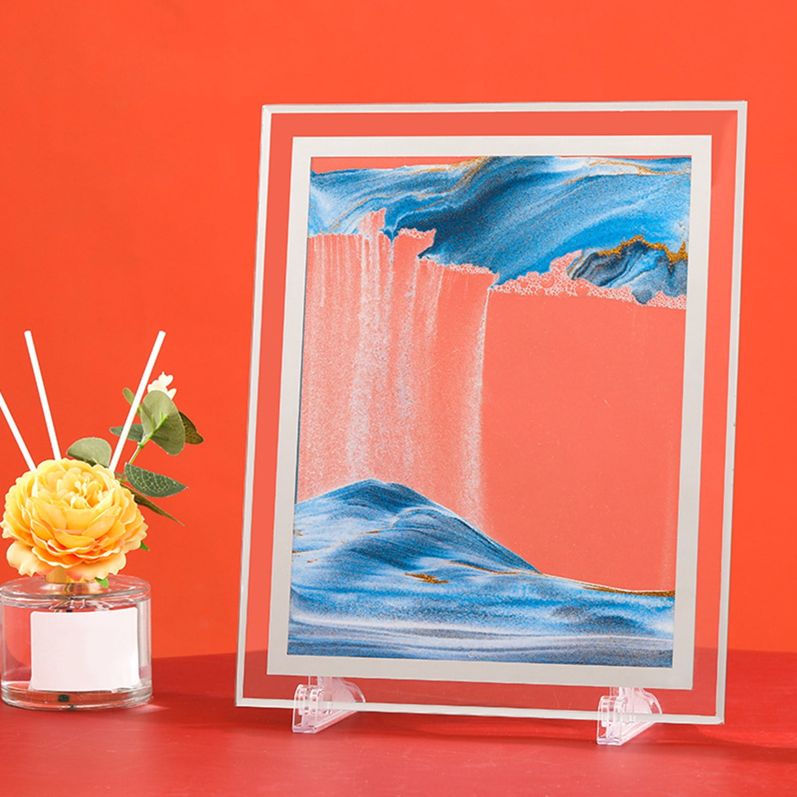 3D Dynamic Sand Art Table Top Oranemnt - Rectangle Glass 3D Sandscape ...