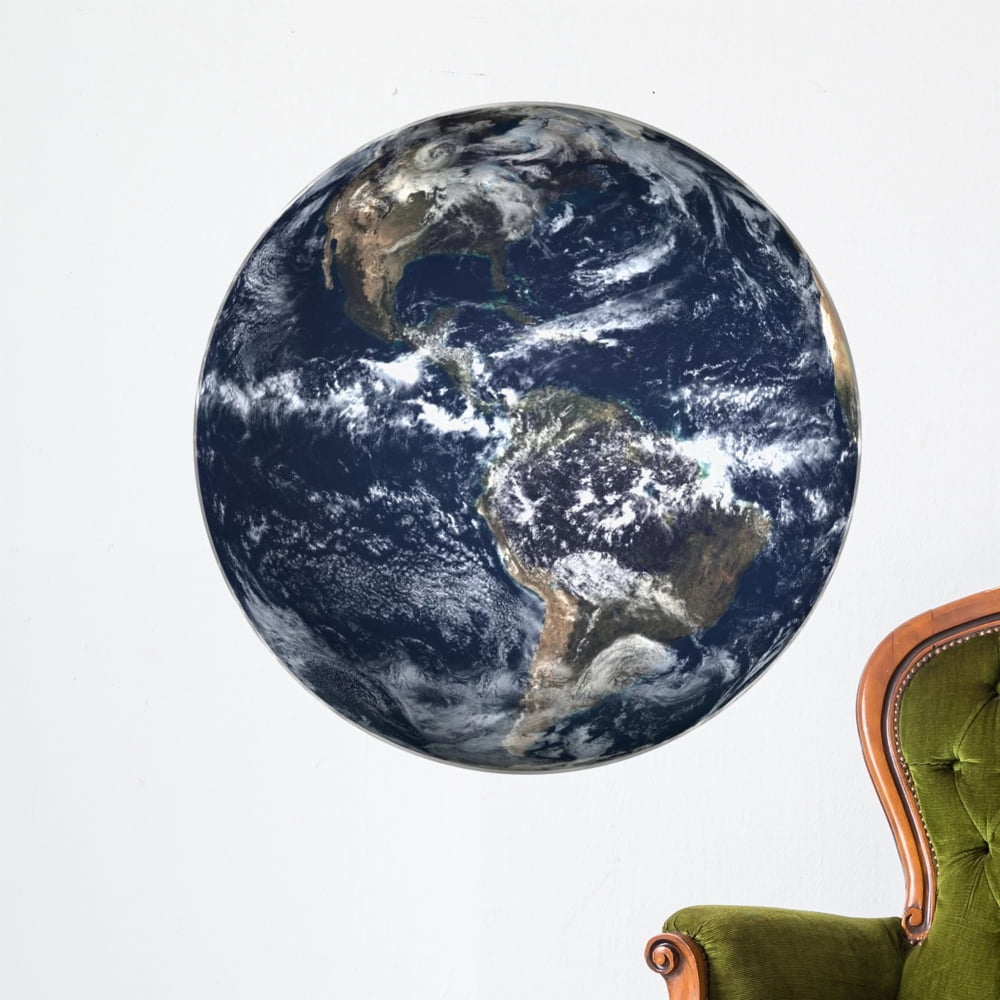 3D Earth Wall Decal by Wallmonkeys Peel and Stick Graphic (36 in H x 36 ...