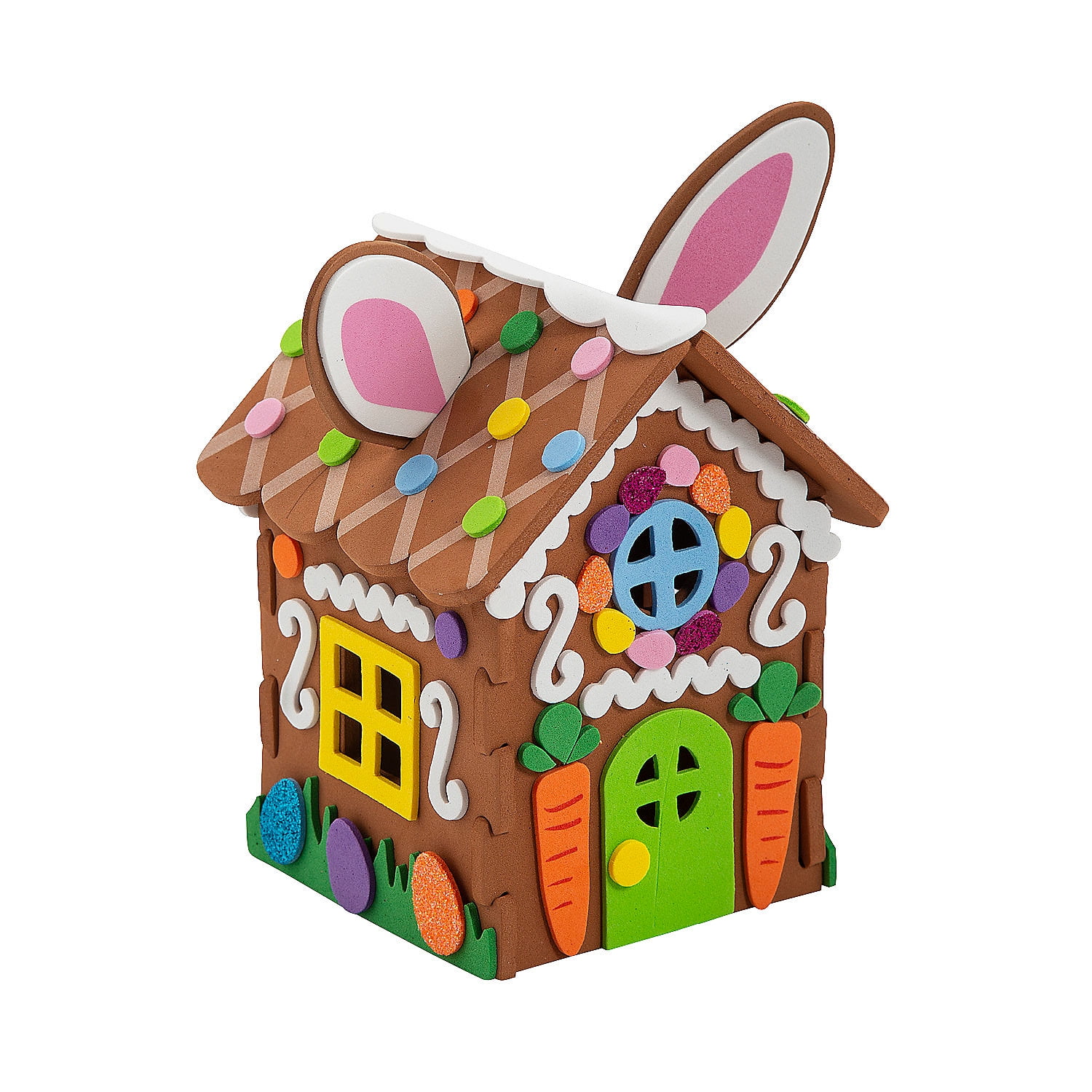3D DIY Easter Bunny House Decorating Craft Kit for Kids - Makes 12 ...