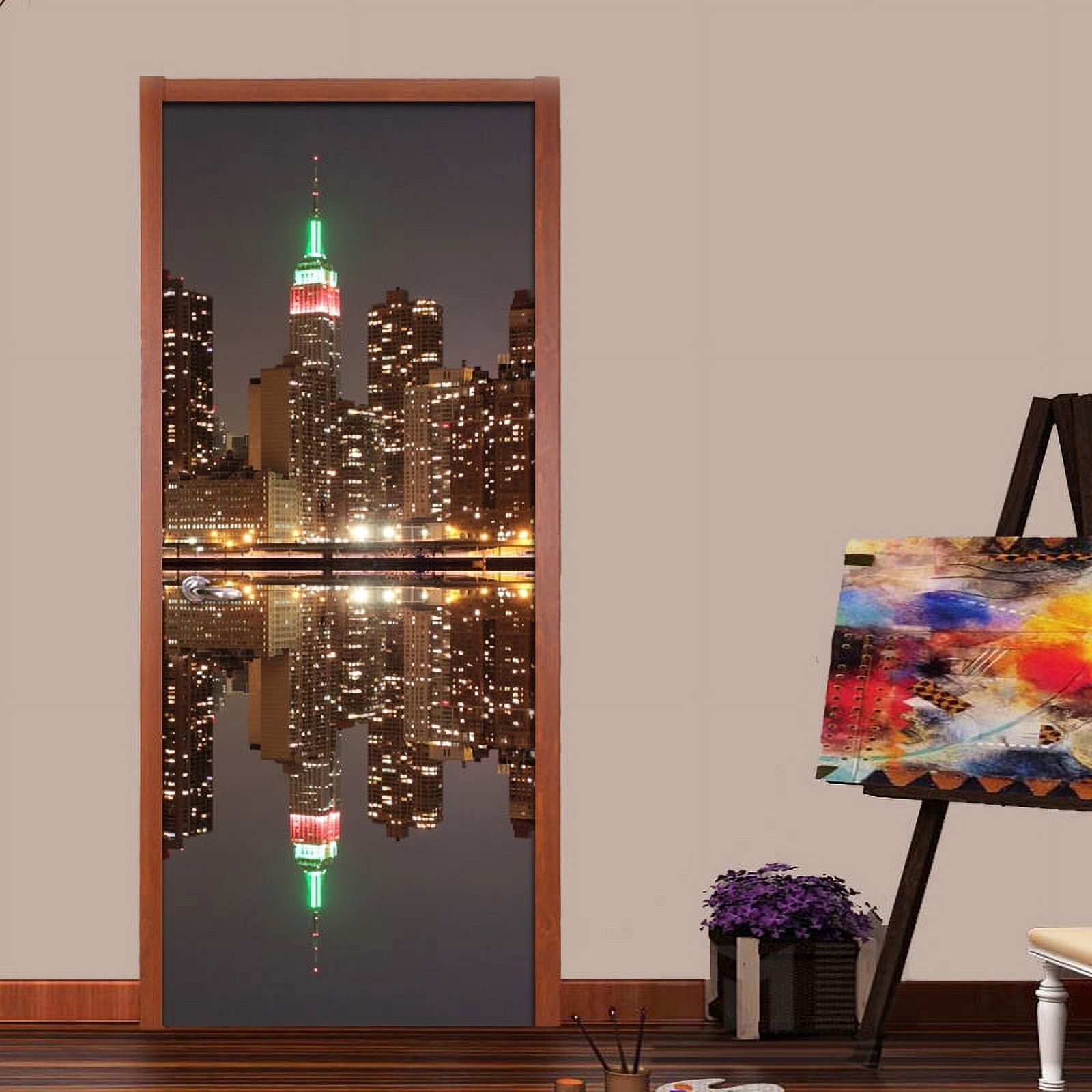 3D Effect City Night View Large Mural Wallpaper Wall Painting Living ...
