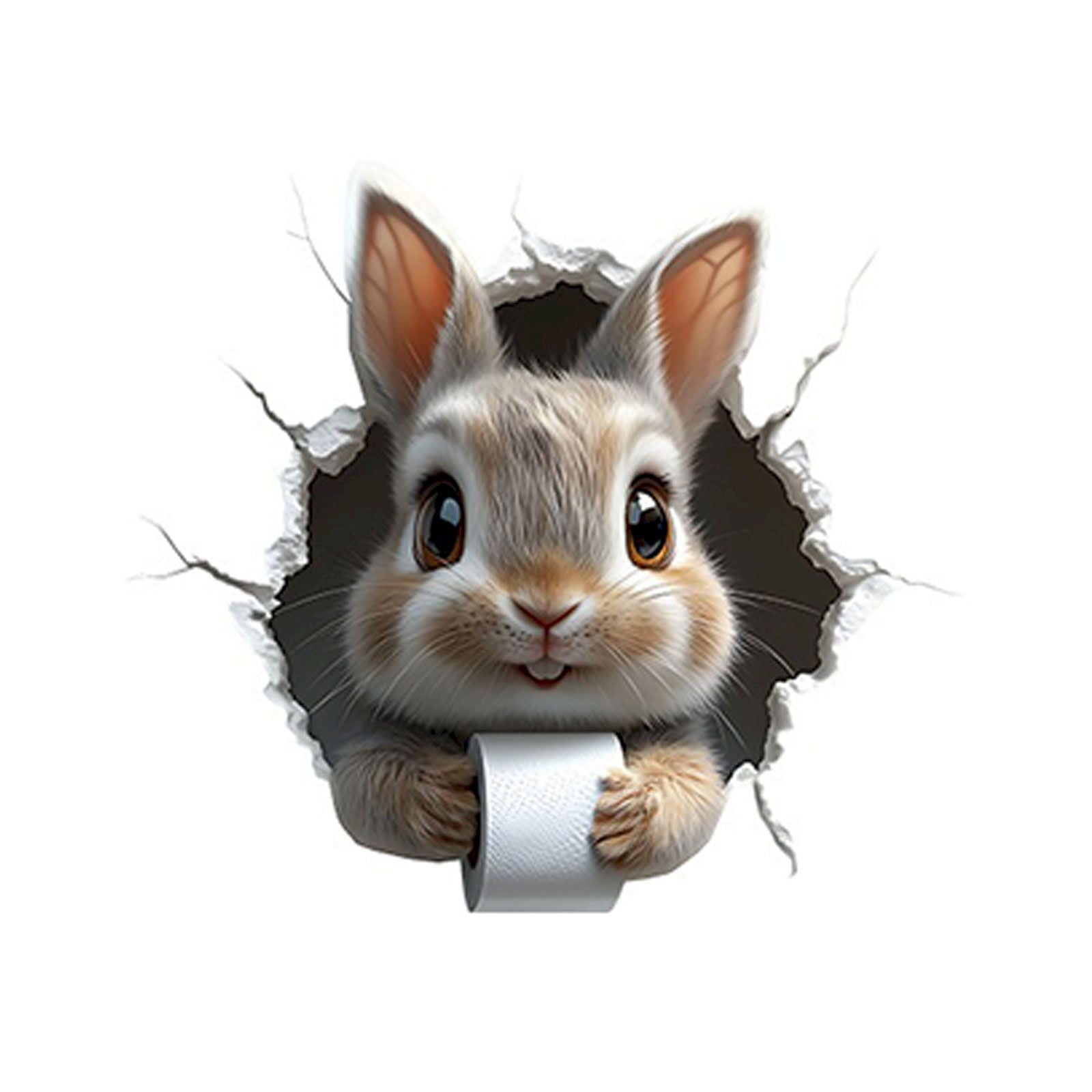 3D Effect Toilet Lid Sticker Easter Toilet Decoration Animals Wall ...