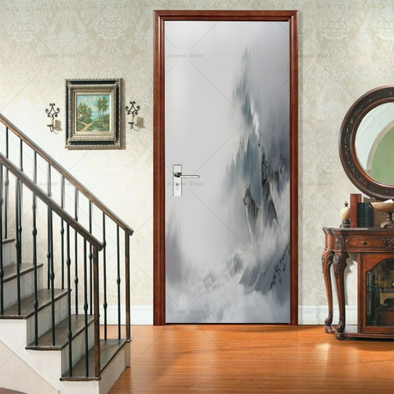 3D Eiffel Tower Scenery Door Sticker Kitchen ration Refrigerator Door ...