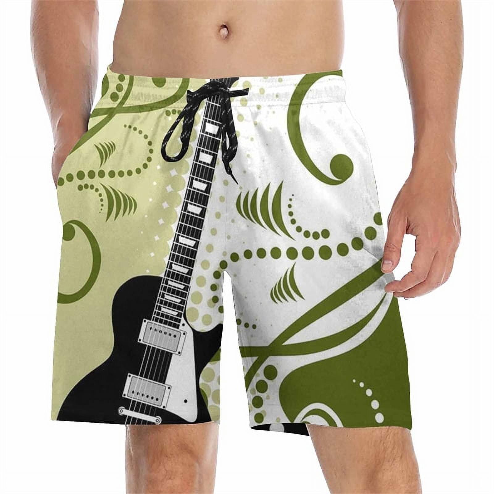 3D Electric Guitar Musical Note Printed Shorts Pants for Men Clothing ...