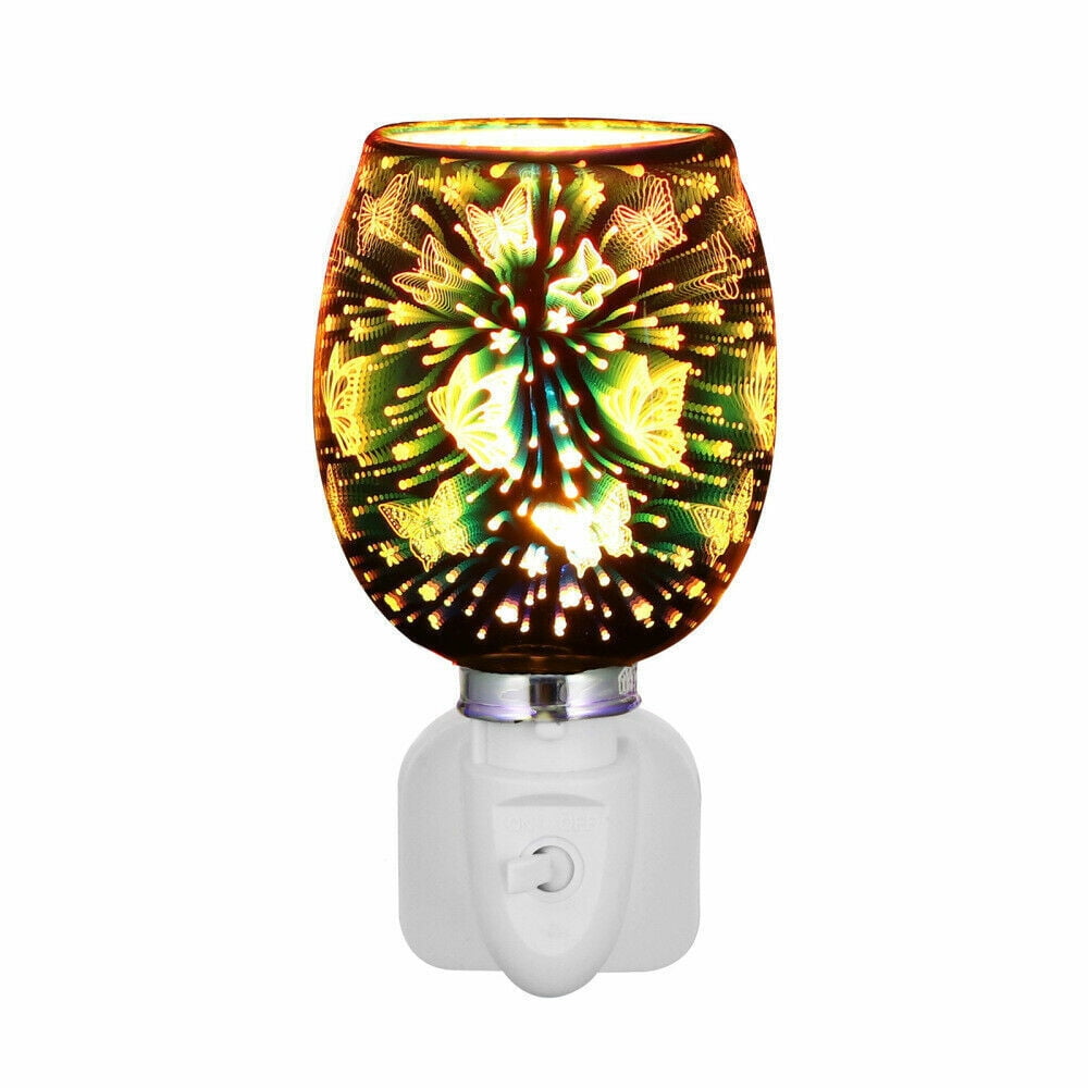 3D Electric Plug In LED Firework Aroma Diffuser Lamps Wax Melt Oil ...