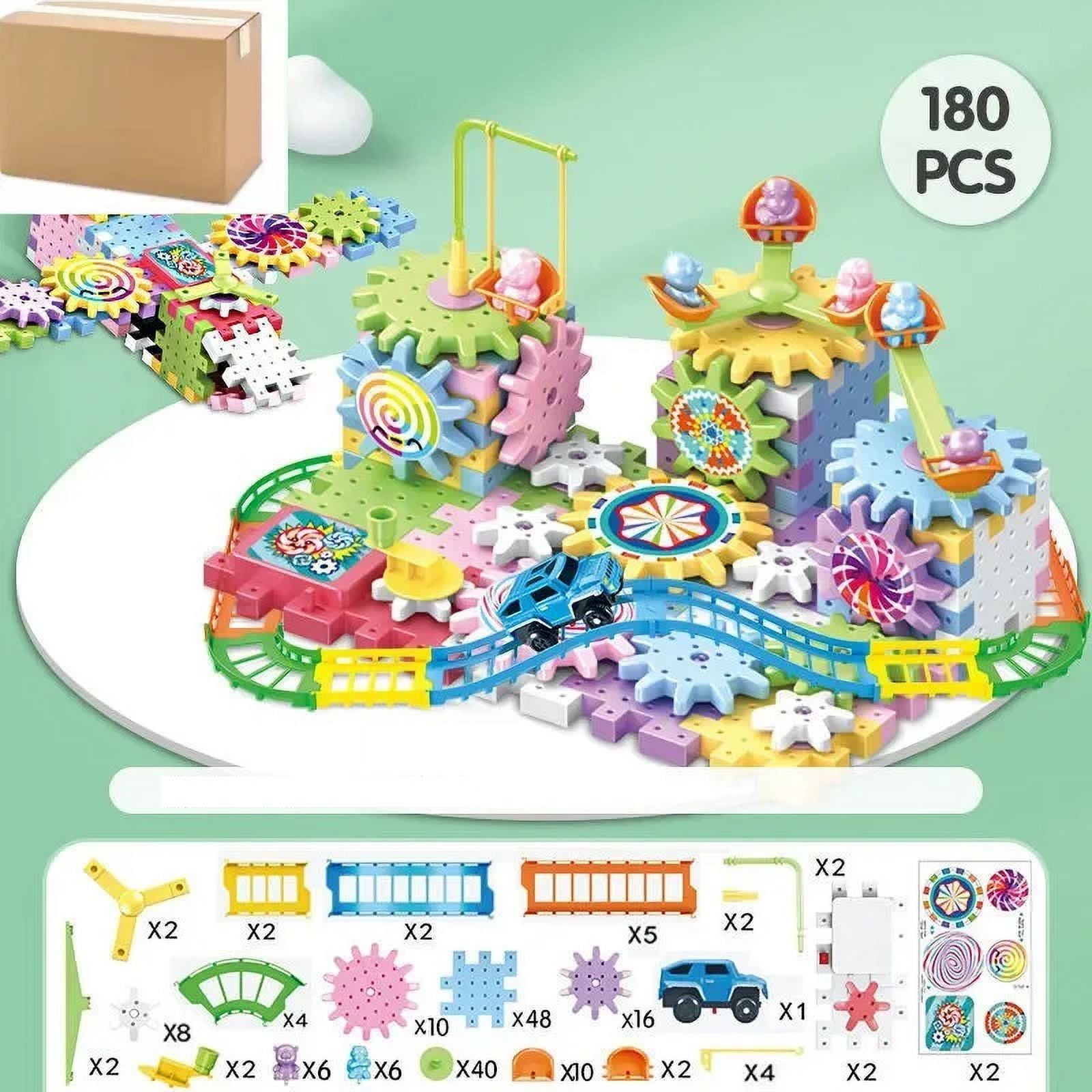 3D Electric Track Gears Model Building Blocks Plastic Kid House Blocks ...