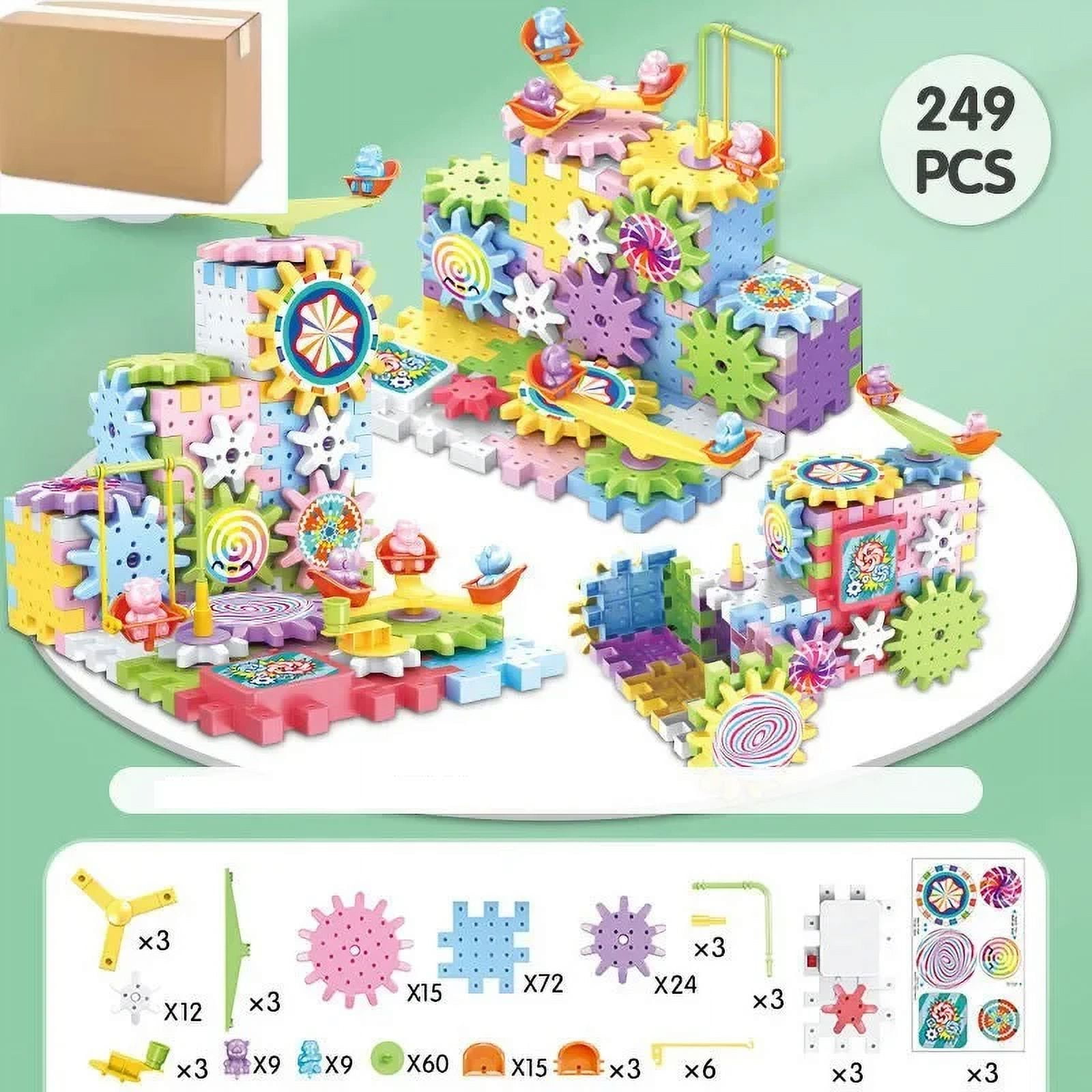3D Electric Track Gears Model Building Blocks Plastic Kid House Blocks ...