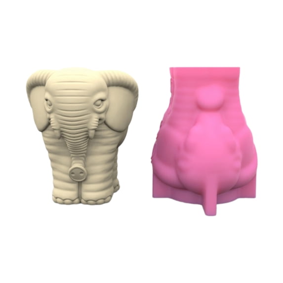 3D Elephant Flower Pots Mold Epoxy Resin Molds Pen Holder Holder Cement ...