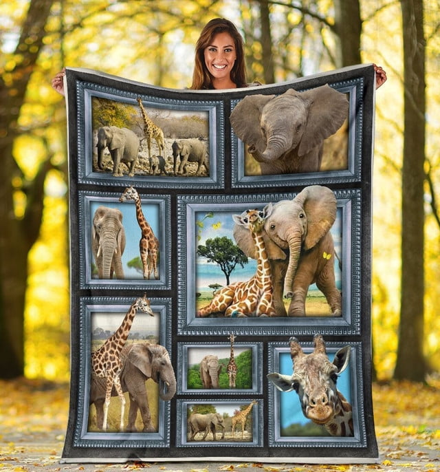 3D Elephant Giraffe African Animals Zoo Keeper Fleece Blanket - Walmart.com