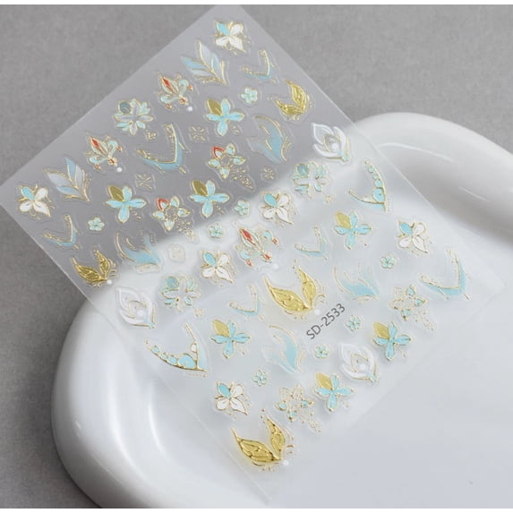 3D Embossed Chinese Style Nail Art Stickers - Elegant Nail Wraps for ...