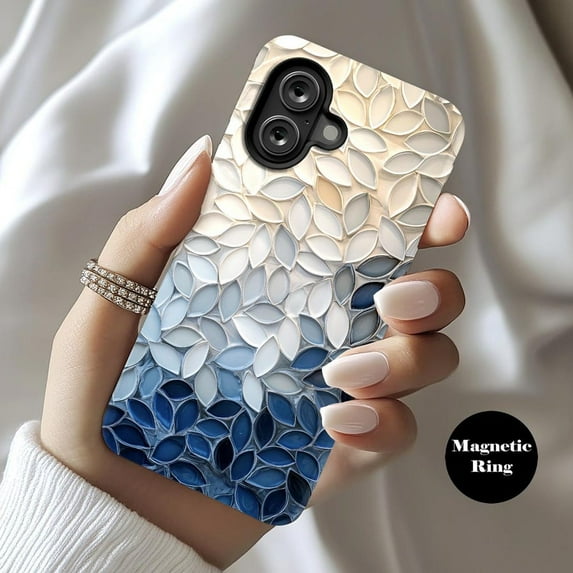 3D Embossed Coastal Blue Ocean Pebble Mosaic Tile Phone Case 11 12 13 ...
