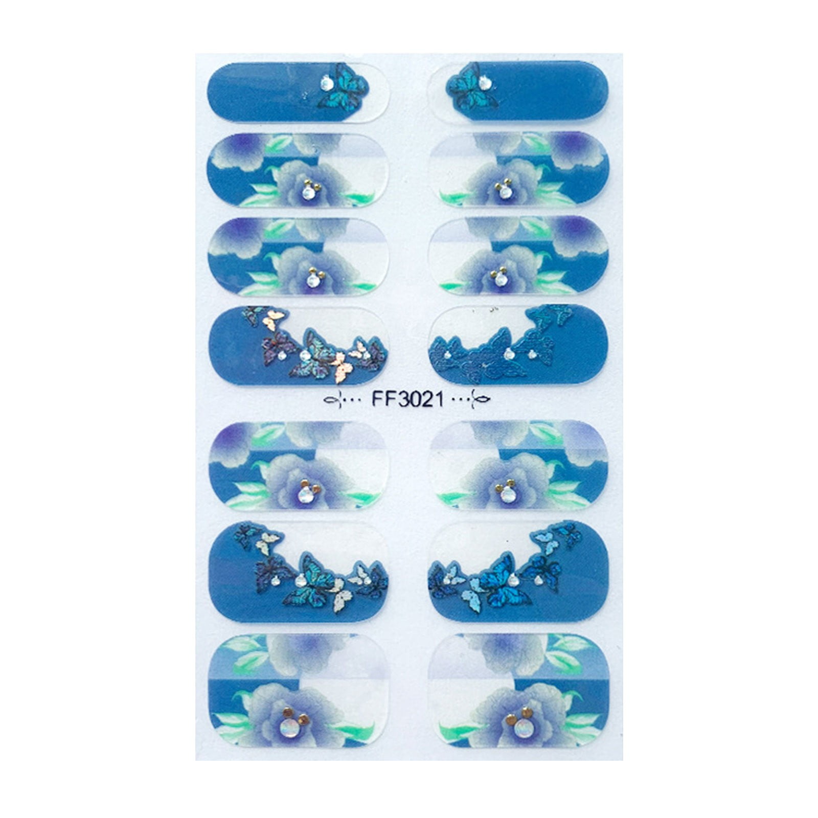 3D Embossed False Nail Stickers Full Cover Decals Self Manicure Designs ...