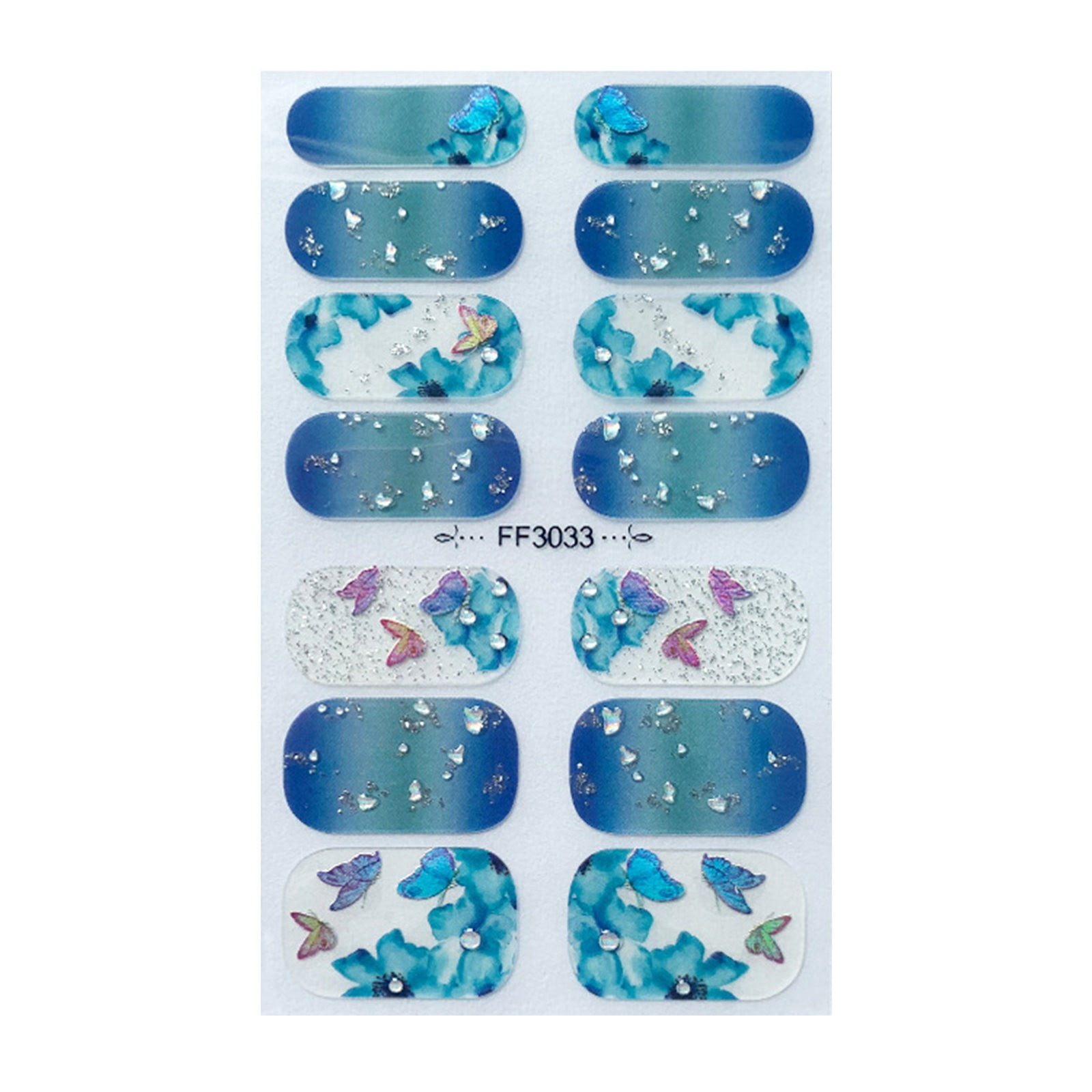 3D Embossed False Nail Stickers Full Cover Tips with European Gilding ...