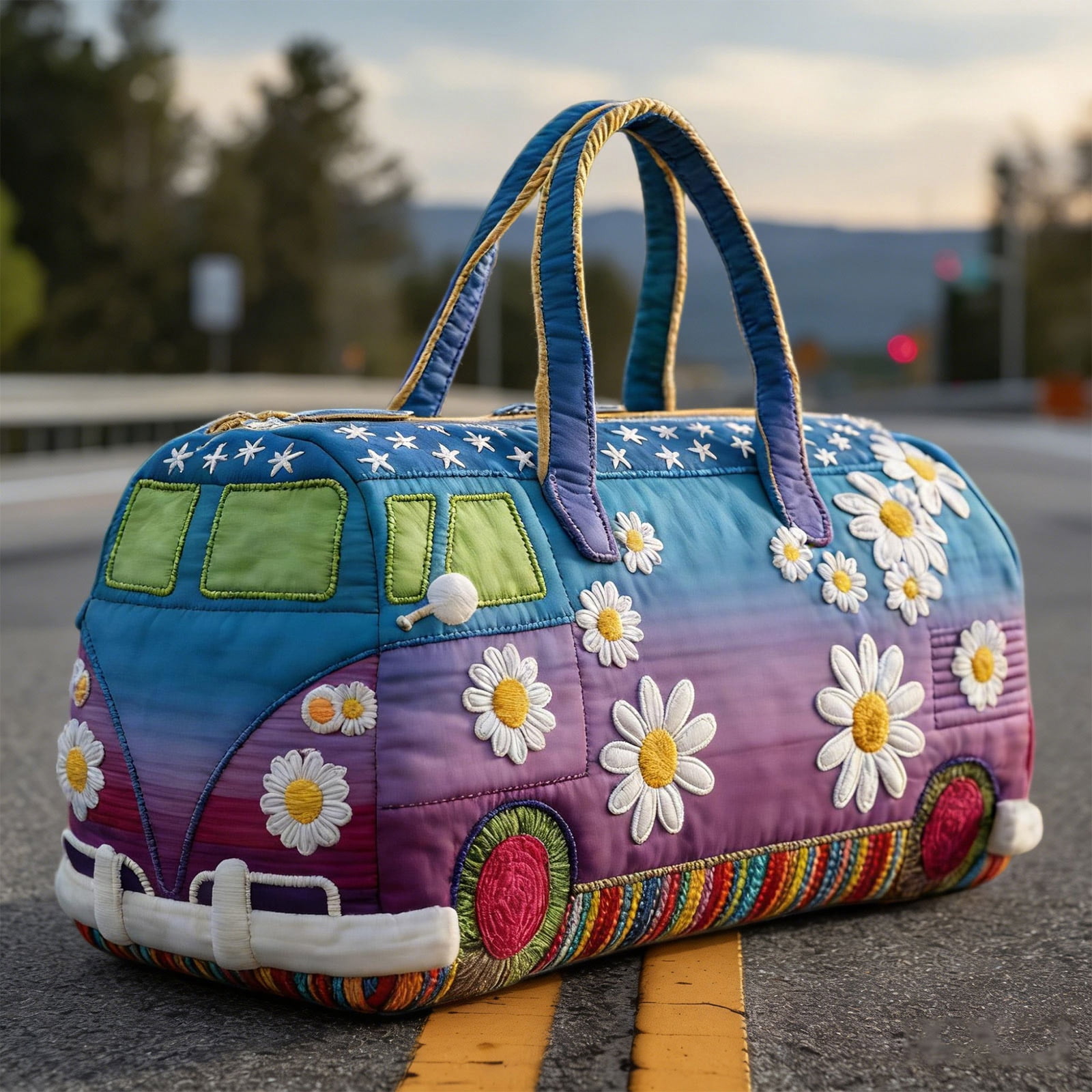3D Embroidered Quilted Handbags – Pleated Cotton Travel Tote with ...