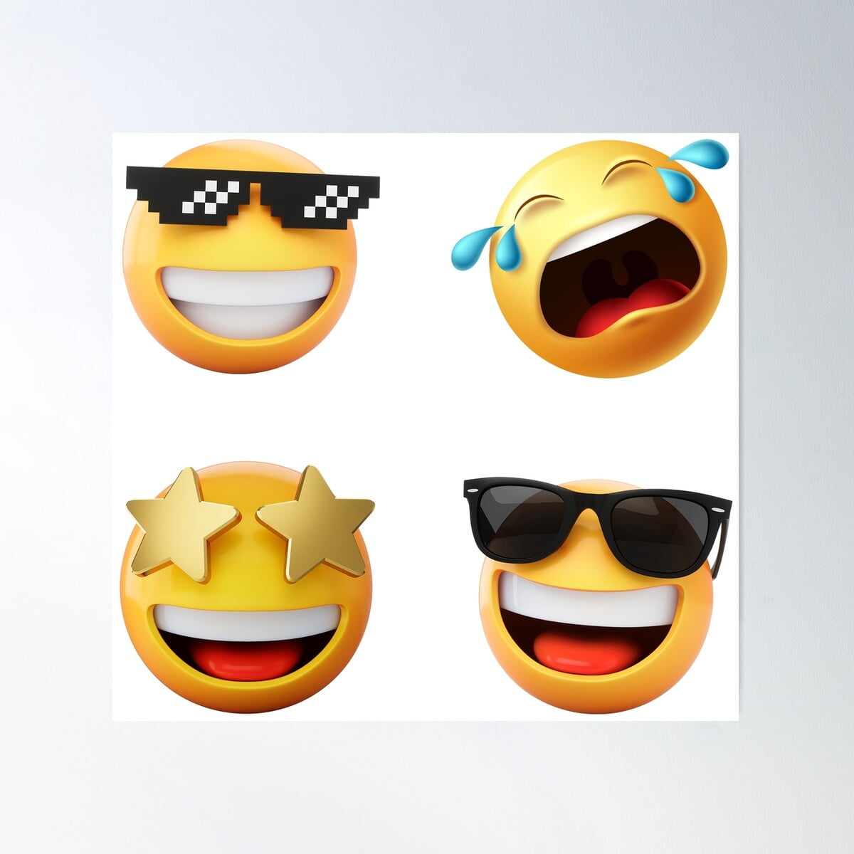 3D Emoji Stickers Pack - Teacher Grading Poster Wall Art, Modern Wall ...