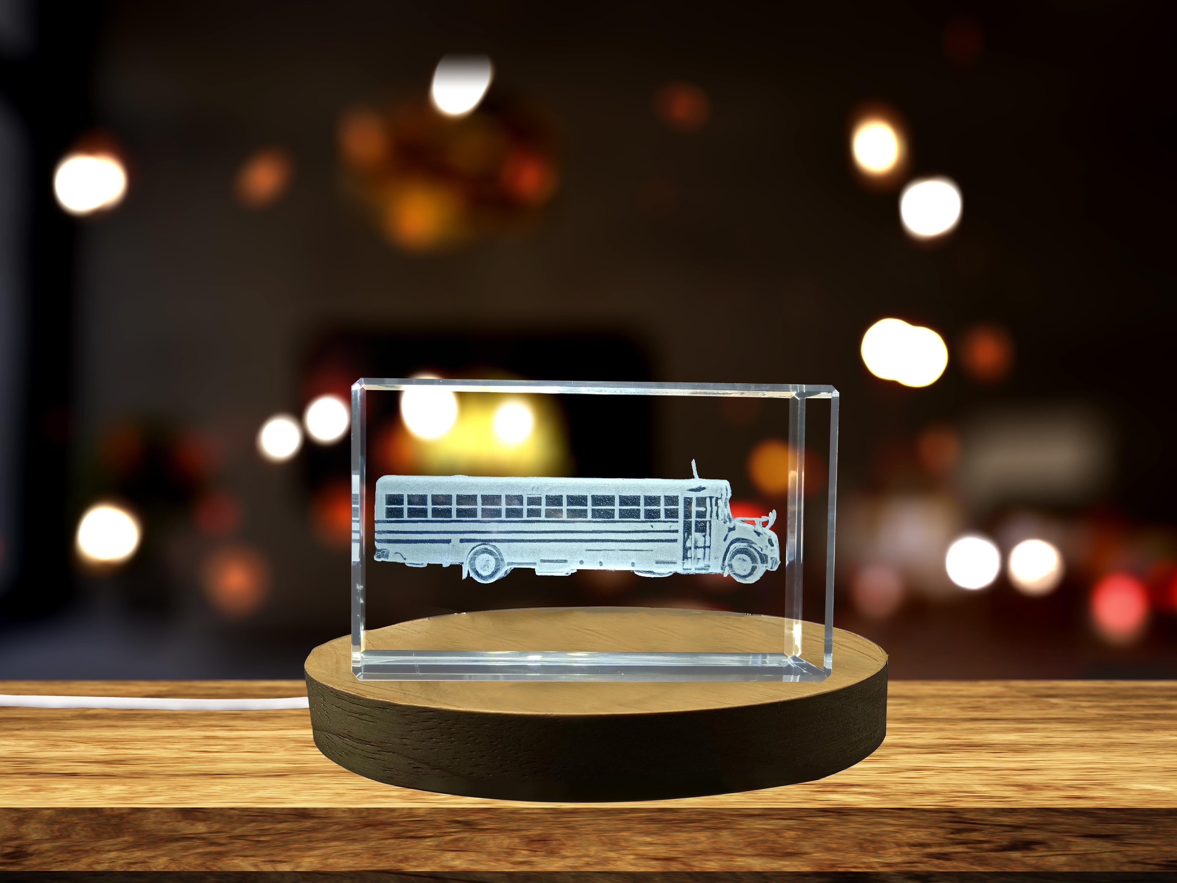 3D Engraved Crystal Bus Model - Unique Collectible - Walmart.com
