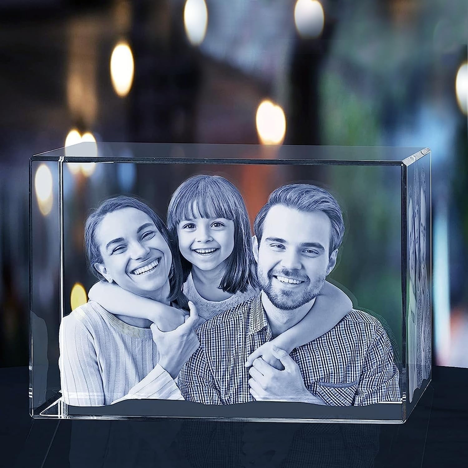 3D Engraved Crystal Photo, Custom 3D Photo Crystal, Laser Photo Etched ...