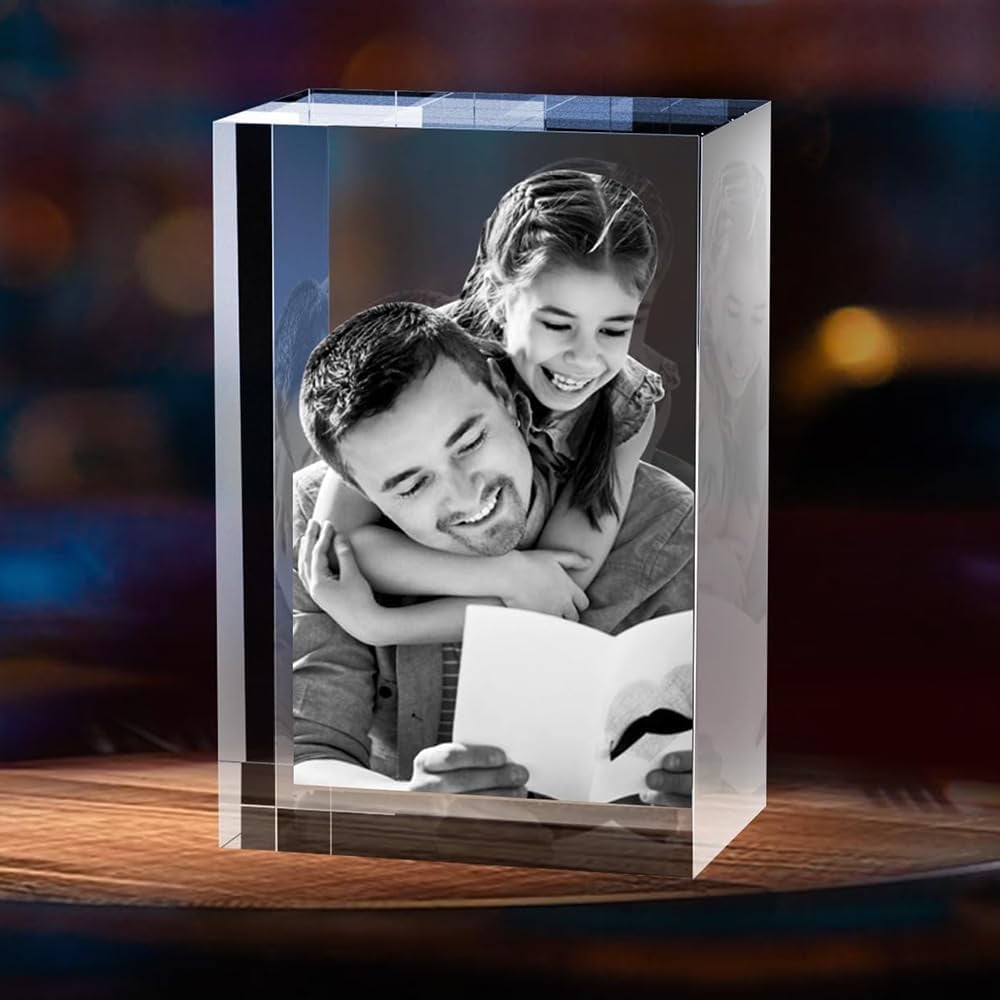 3D Engraved Crystal Photo, Custom 3D Photo Crystal, Laser Photo Etched ...