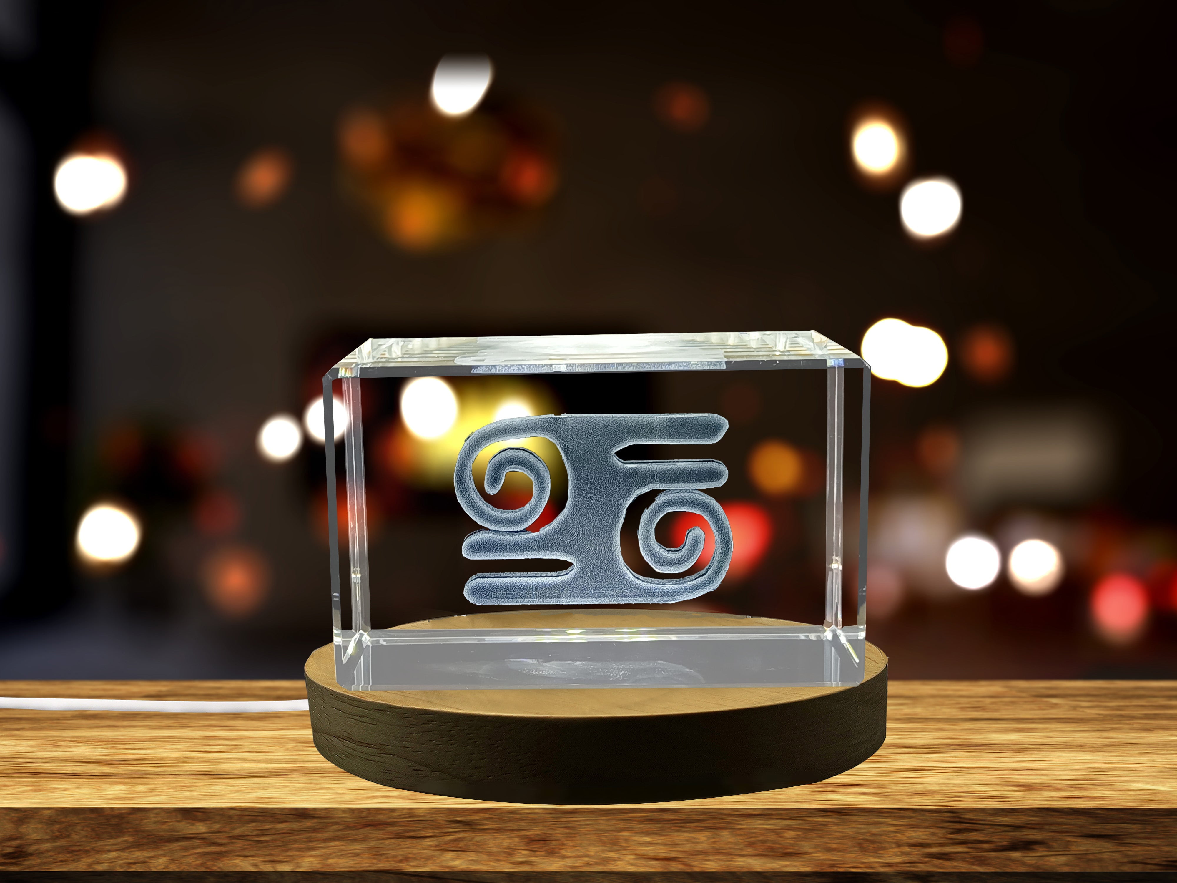 3D Engraved Gyawu Atiko Crystal - Adinkra Bravery Symbol Gift - Walmart.com