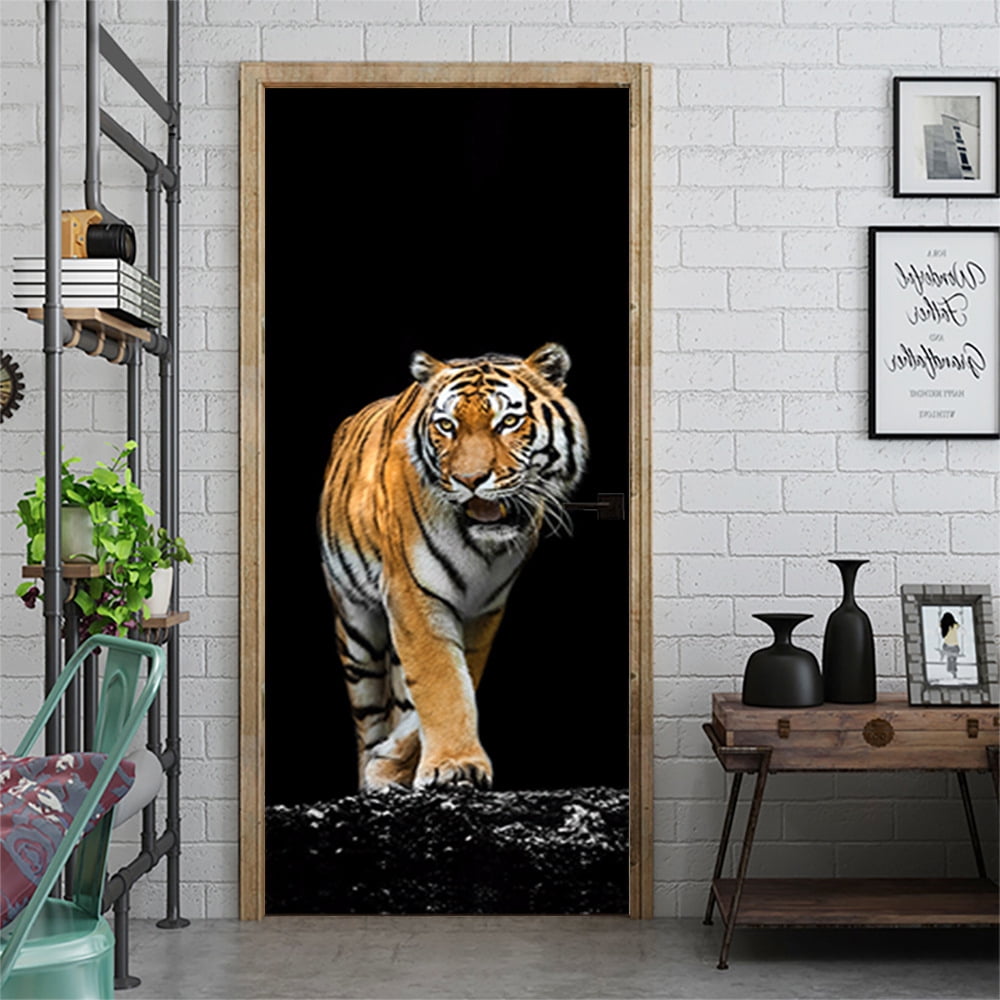 3D Entry Wardrobe Door Sticker Black Labrador Puppy Vinyl Waterproof ...