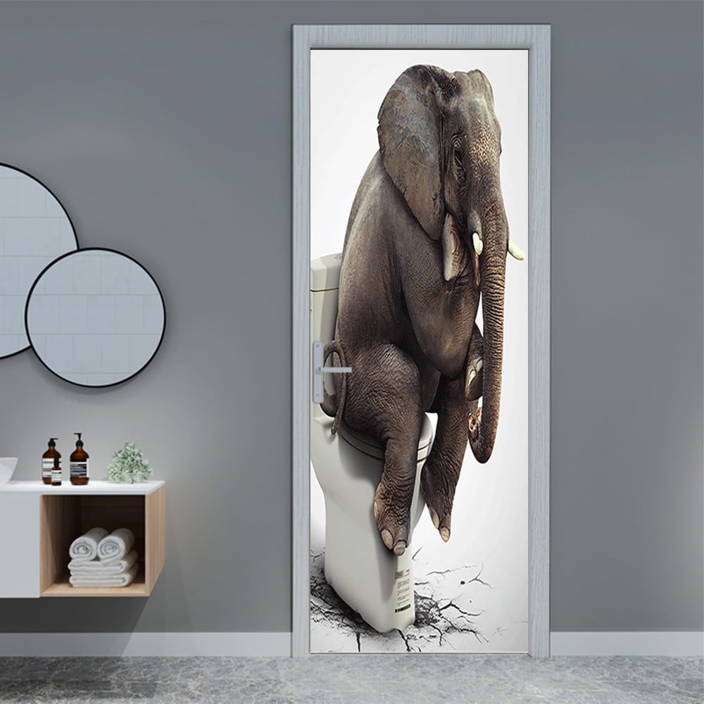 3D Entry Wardrobe Door Sticker Black Labrador Puppy Vinyl Waterproof ...