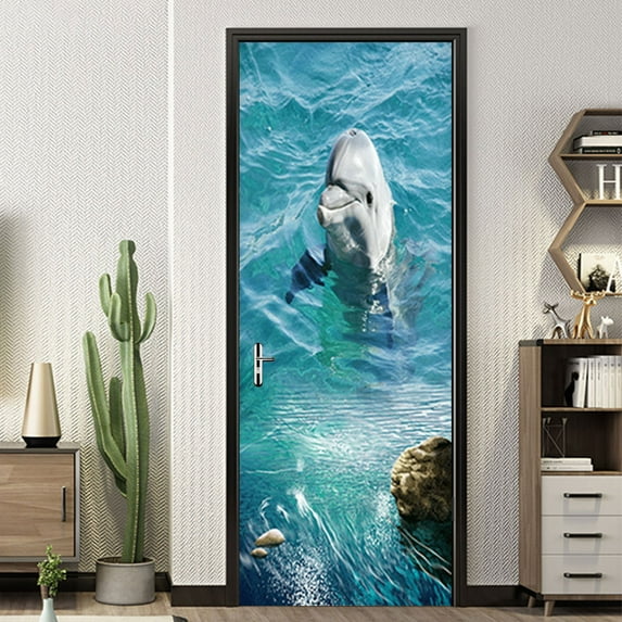 3D Entry Wardrobe Door Sticker Black Labrador Puppy Vinyl Waterproof ...