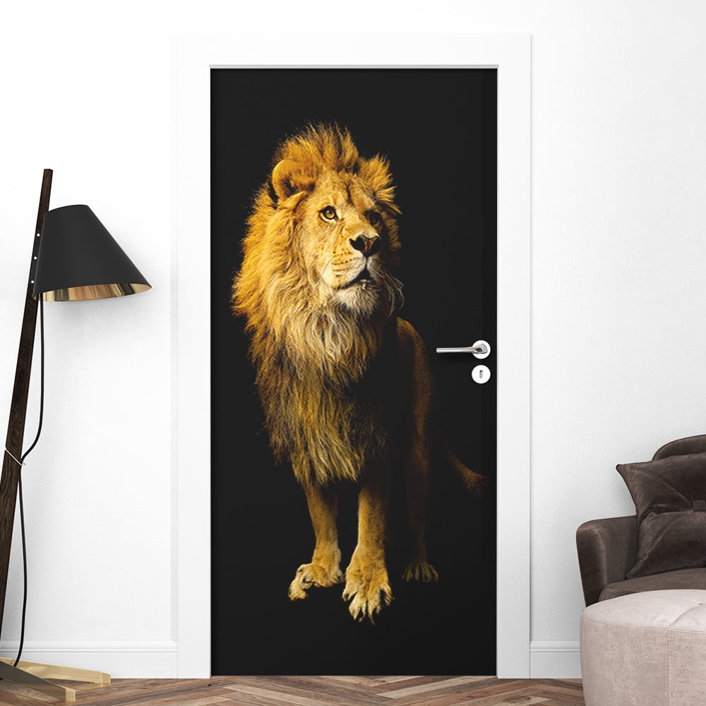 3D Entry Wardrobe Door Sticker Black Labrador Puppy Vinyl Waterproof ...