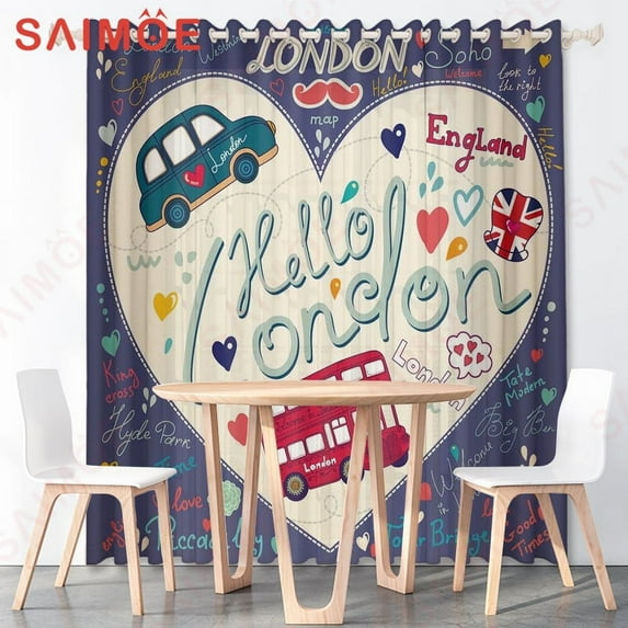 3D European American Literature Arts Vintage British Style Curtains ...