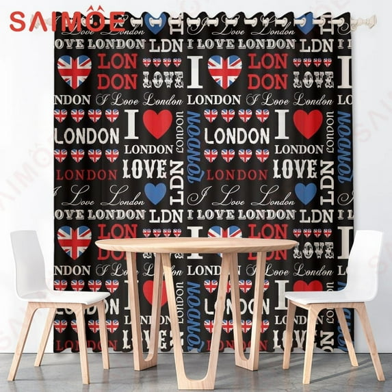 3D European American Literature Arts Vintage British Style Curtains ...