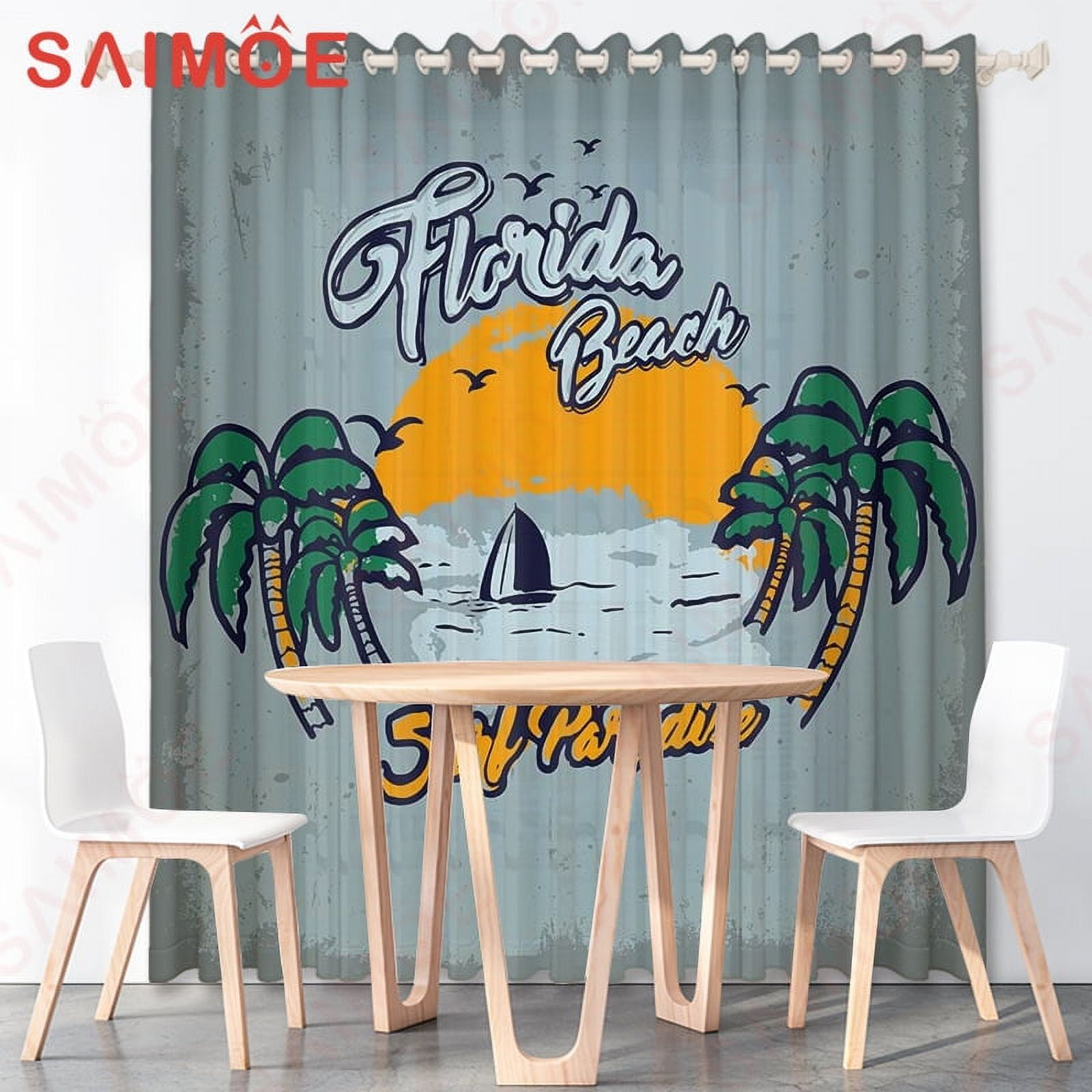 3D European American Rainforest Outdoor Resort Curtain Beach Custom ...