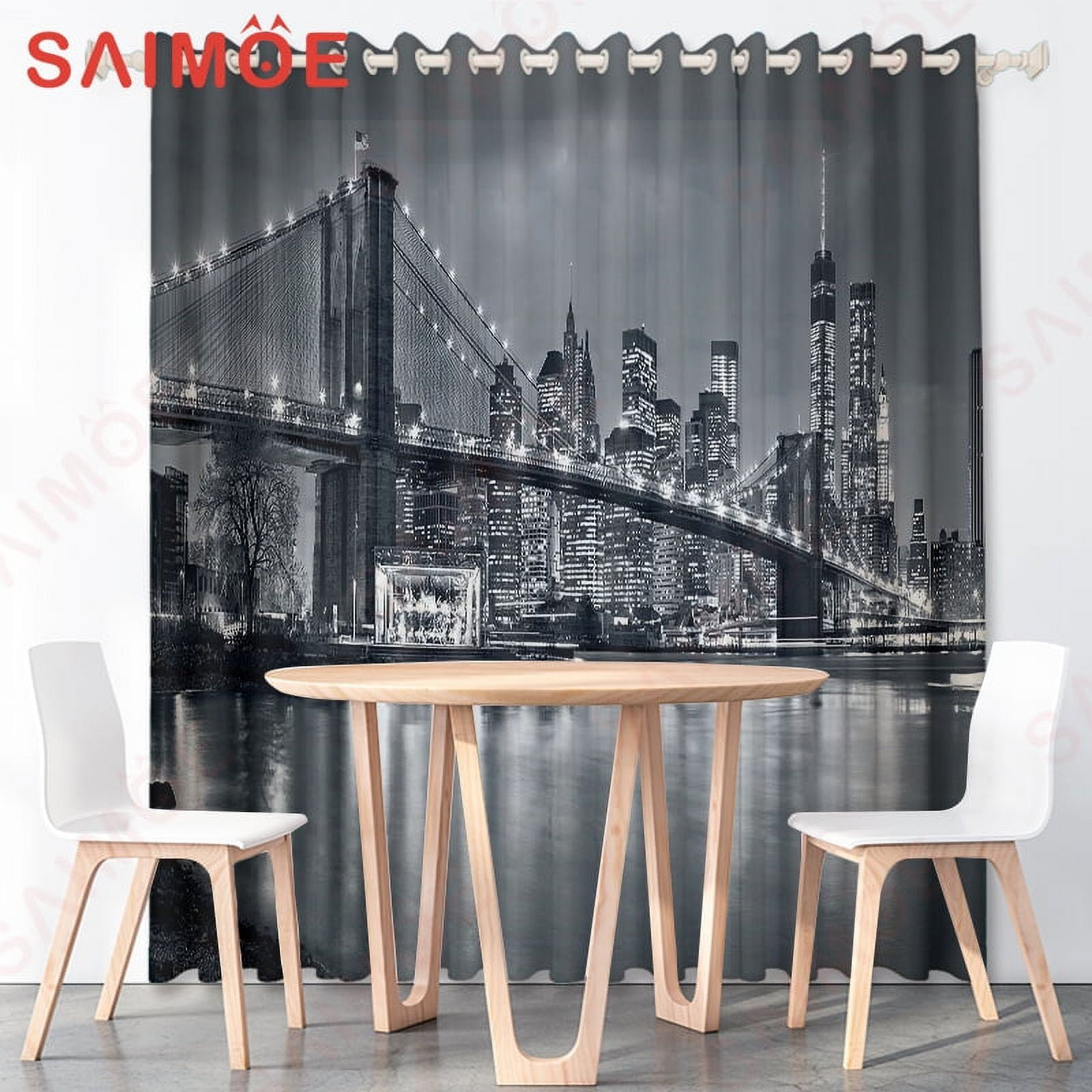 3D European American Retro Romantic Castle Street Curtains Boat Bridge ...