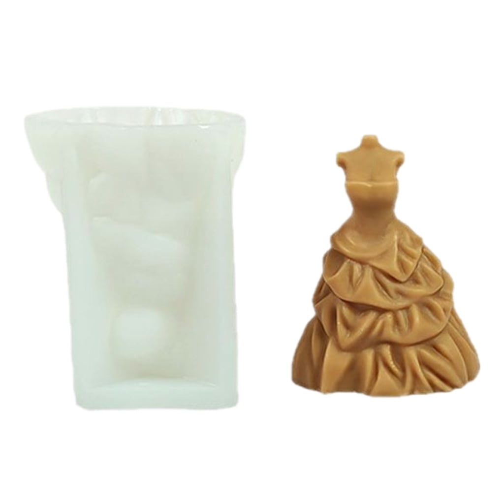 3D Evening Gown Shape Silicone Candle Molds for Candle Soap Home ...