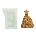 3D Evening Gown Shape Silicone Candle Molds for Candle Soap Home ...