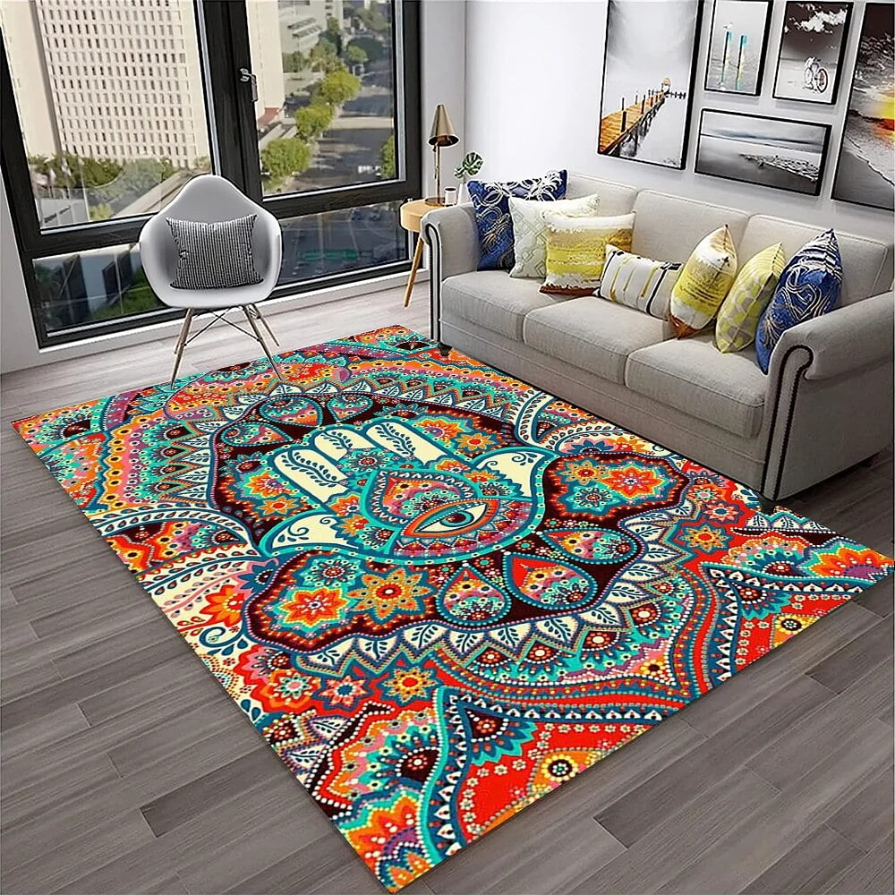 3D Evil Eye Nazar Tree of Life Carpet Rug for Home Living Room Bedroom ...