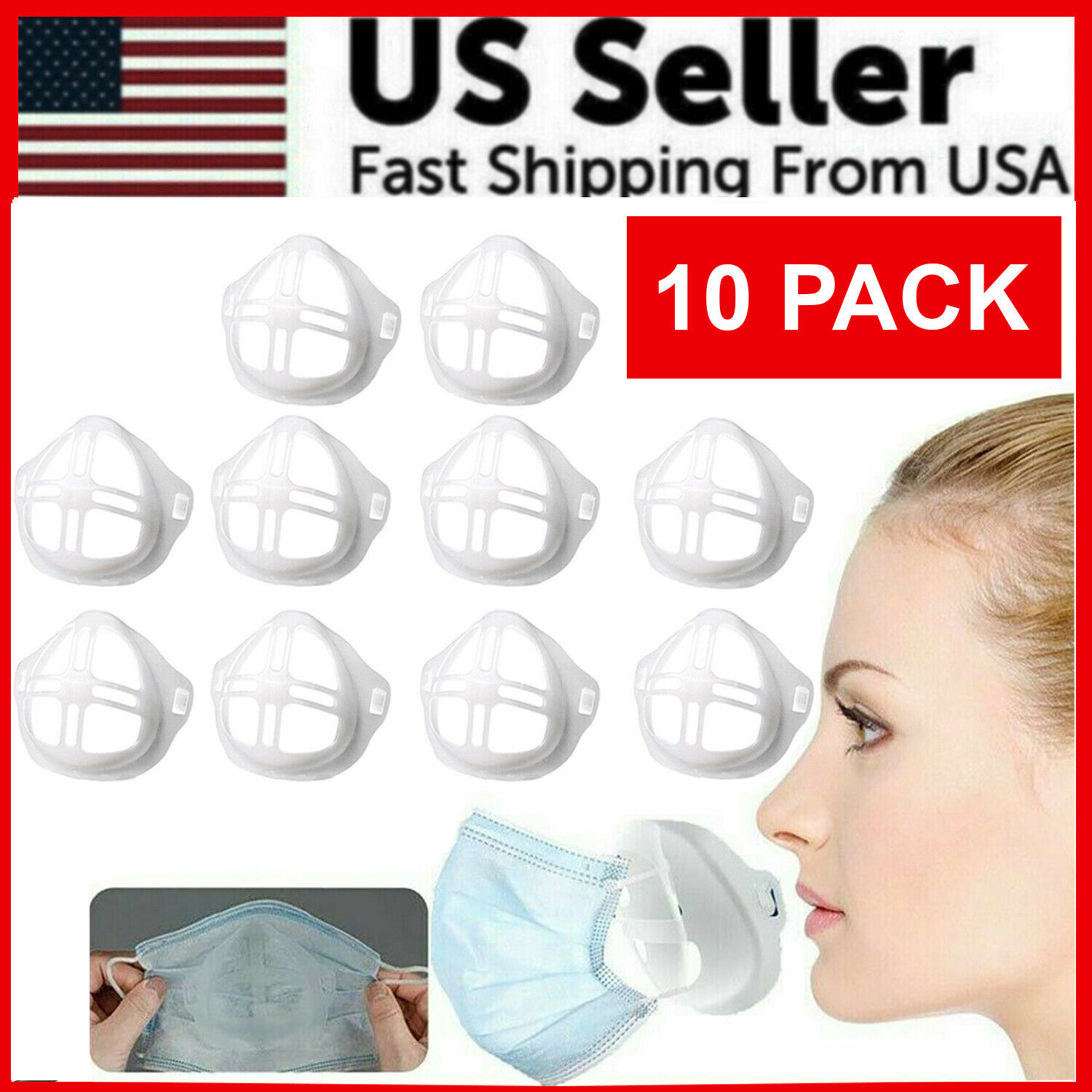 3D Face Mask Bracket Mouth Separate Inner Stand Holder Breathing Space ...