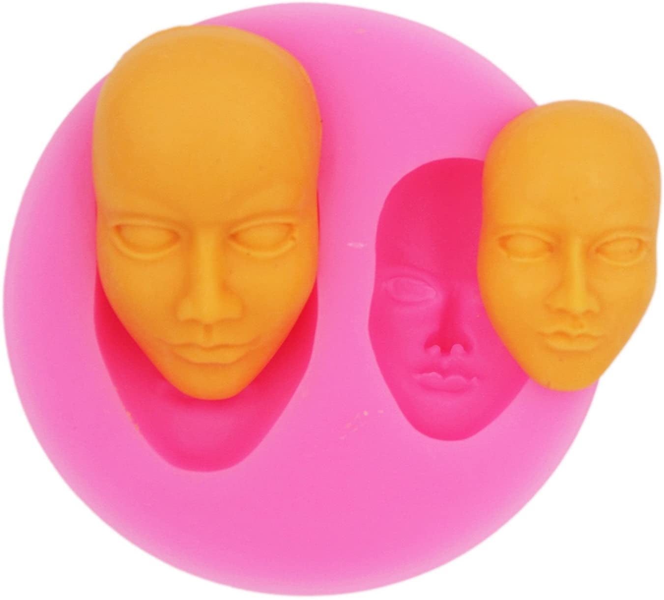 3D Face Mold Silicone Mould for Soap Art Making Candy Fondant Cake ...