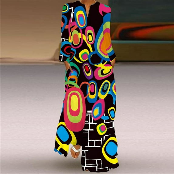 3D Face Printed Autumn Dress Long Sleeve Breathabl Long Dresses Woman ...