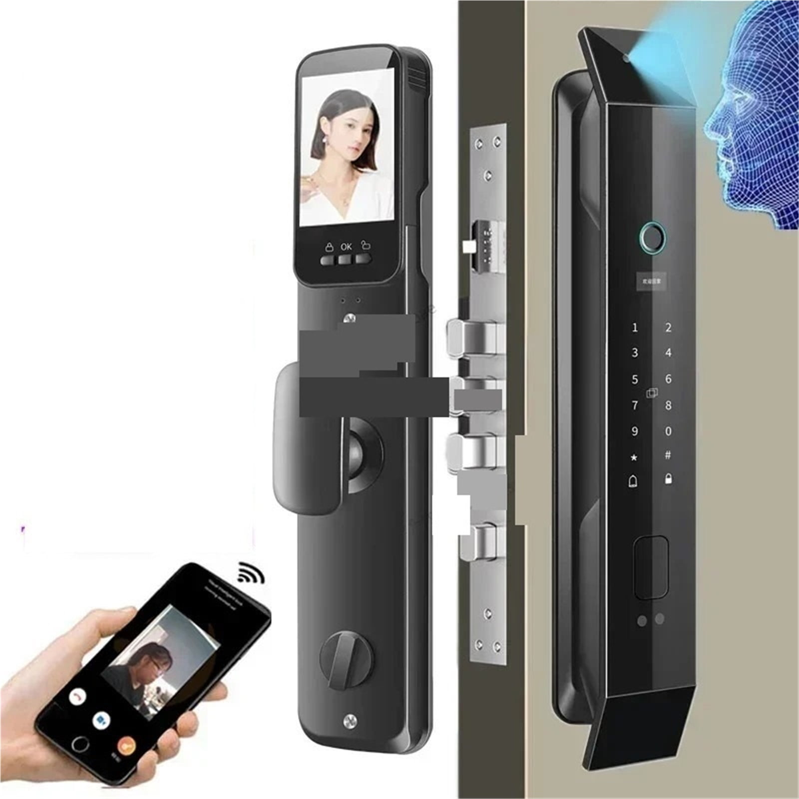 3D Face Recognition Smart Lock Contactless Door Opening Automatic Smart ...