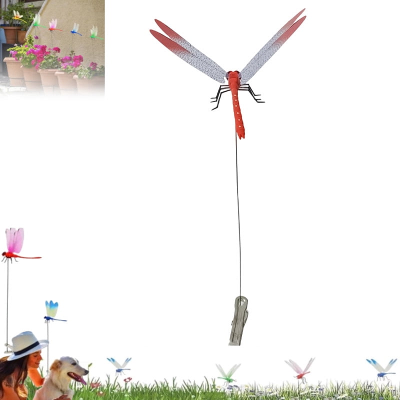 3D Fake Dragonfly Clip Dragon Fly Garden Decoration for Hats and Garden ...