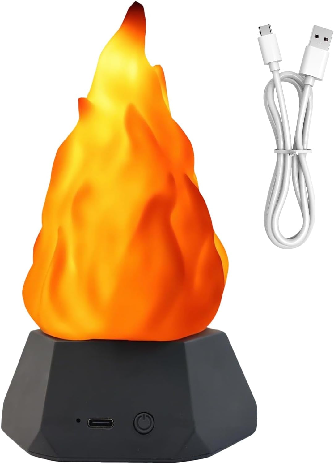3D Fake Fire Nightlight, 3 Adjustable Lighting Modes, 17x10.3x9.6cm ...