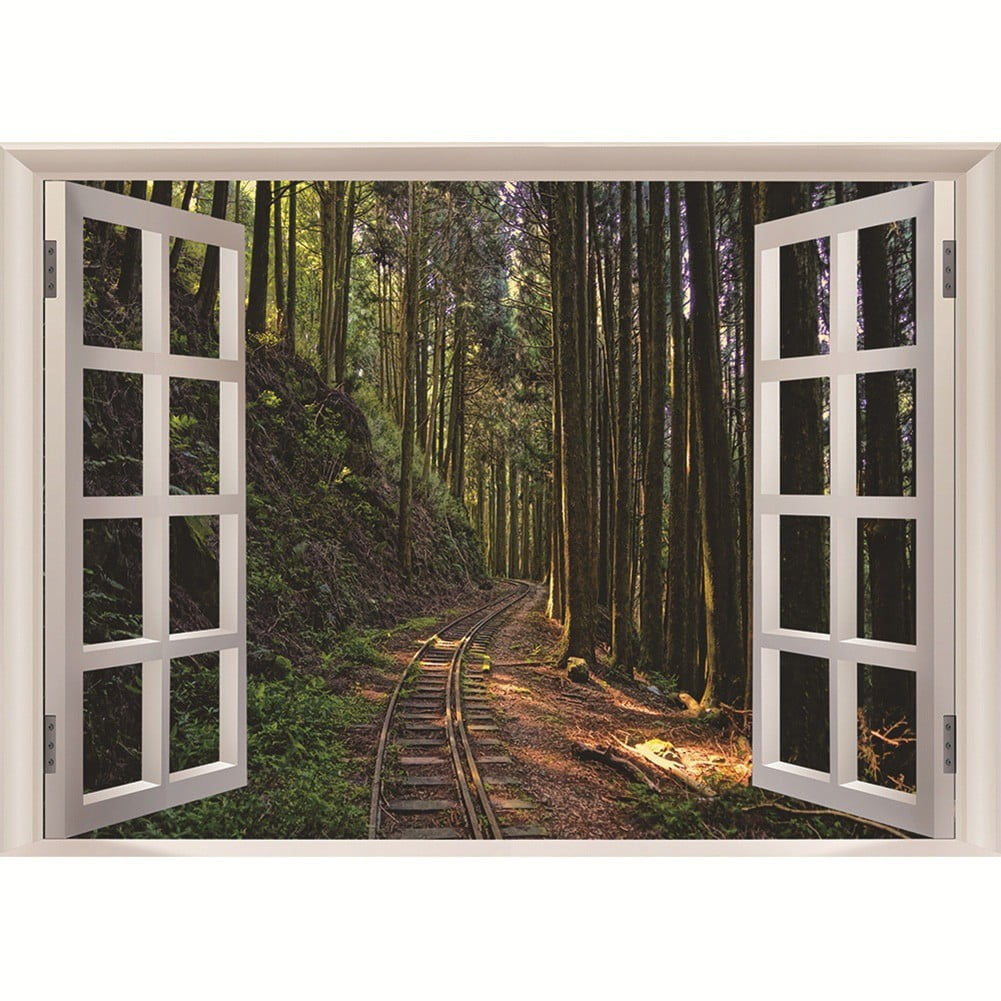 3D Fake Window Scenery Wall Art Vinyl Sticker Removable Easy ...