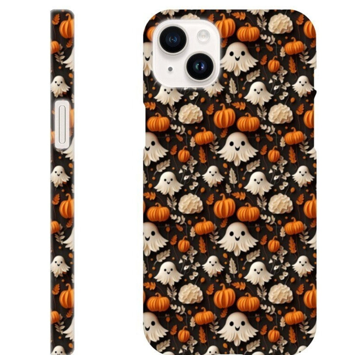 3D Fall Halloween Ghost and Pumpkin Phone Case for 17 16 15 14 13 12 11 ...