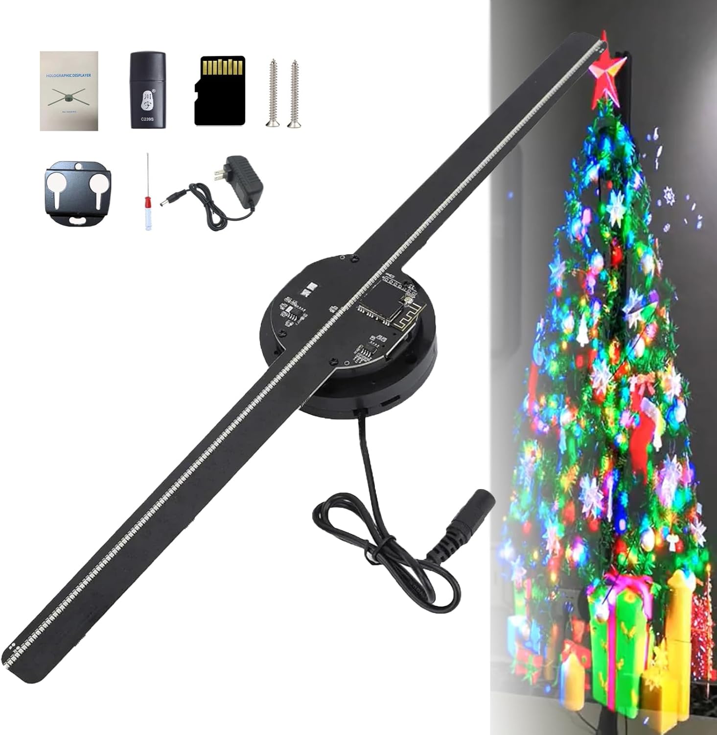 3D Fan Hologram Projector Halloween, 3D Hologram LED Fan Projector, 3D ...