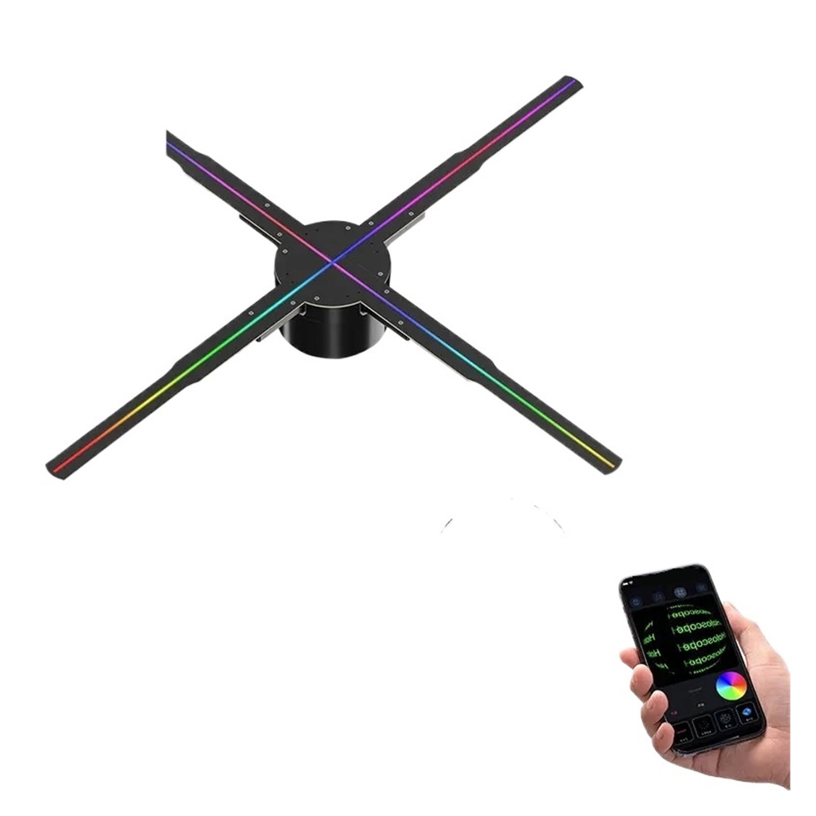 3D Fan Hologram Projector Led 3D Display Advertising Logo Light Remote Advertise Display Light ...