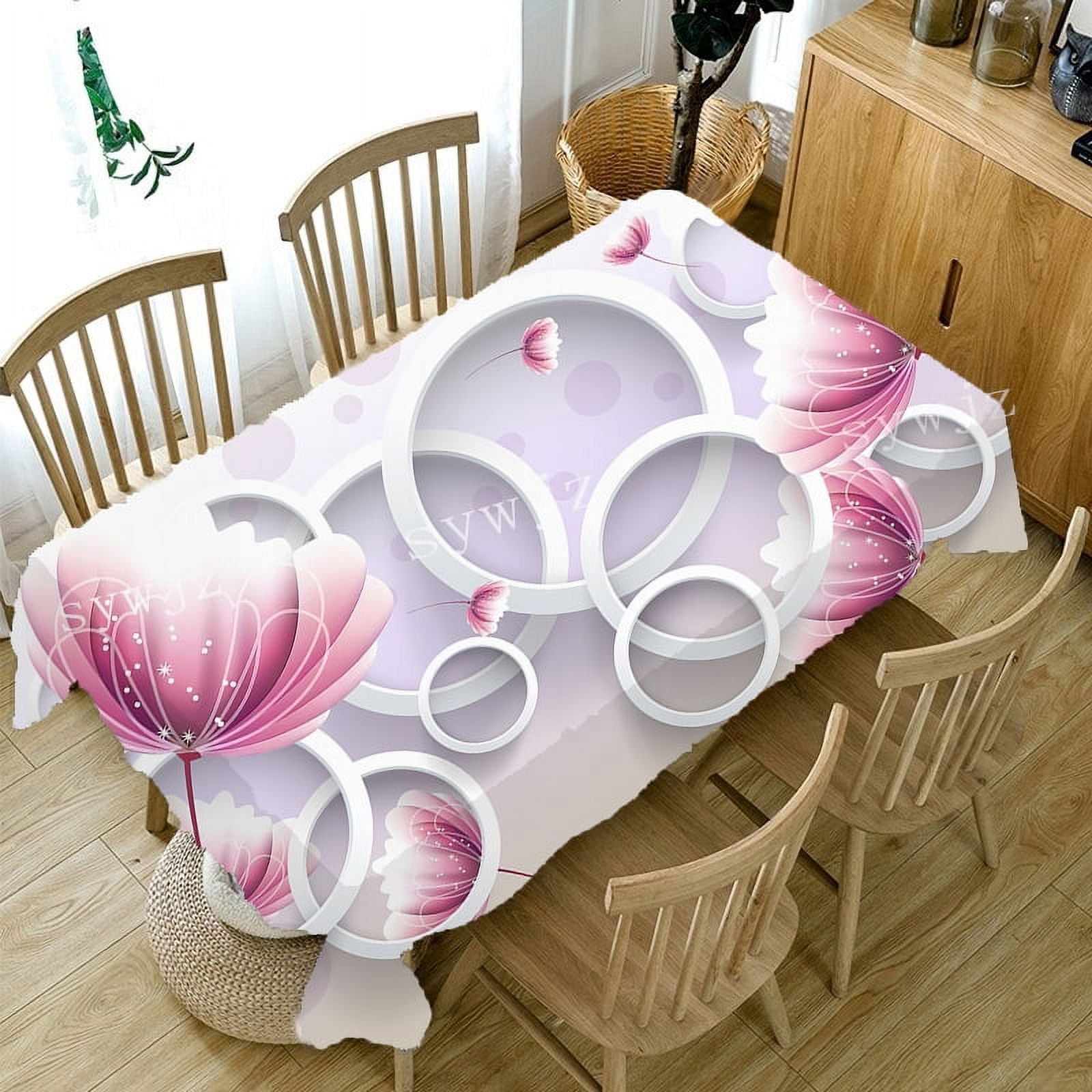 3D Fancy Green Leaf Pastoral Kitchen Dining Table Rectangular ...